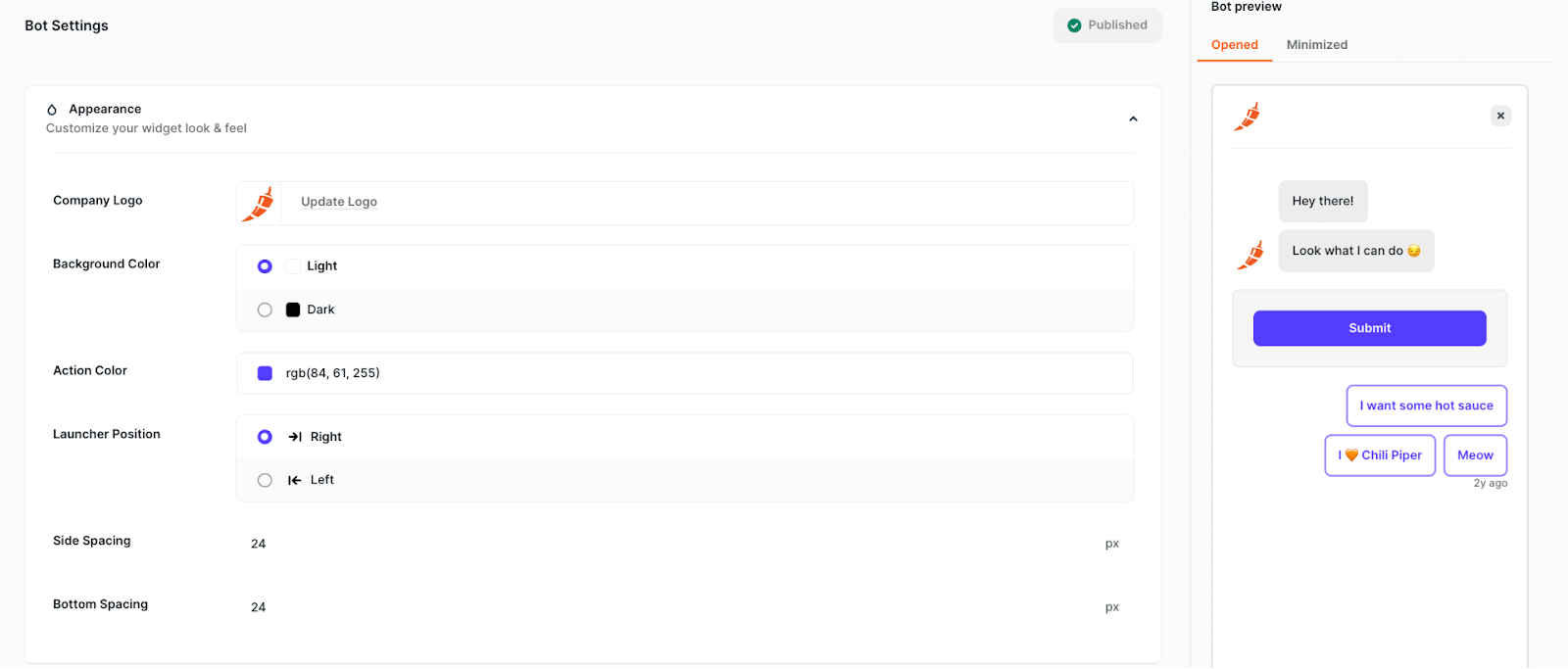 Customizing and Deploying Chat - Bot Settings – Chili Hub